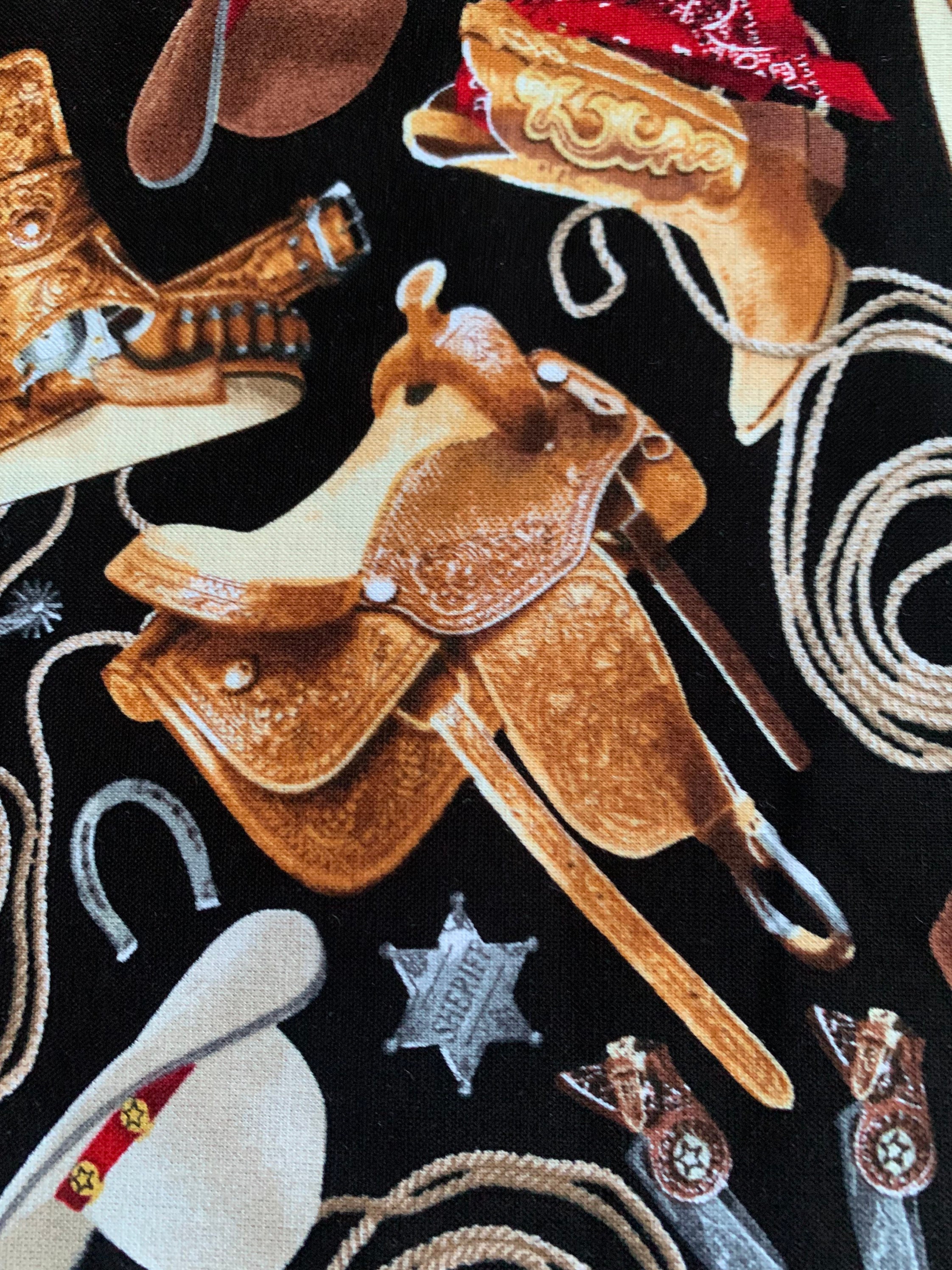 COTTON PRINT FABRIC Old Western Print Fabric by the Yard - Etsy