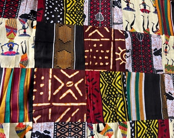 AFRICAN PRINT FABRIC- Variety of African Prints Patchwork Cotton Fabric ...