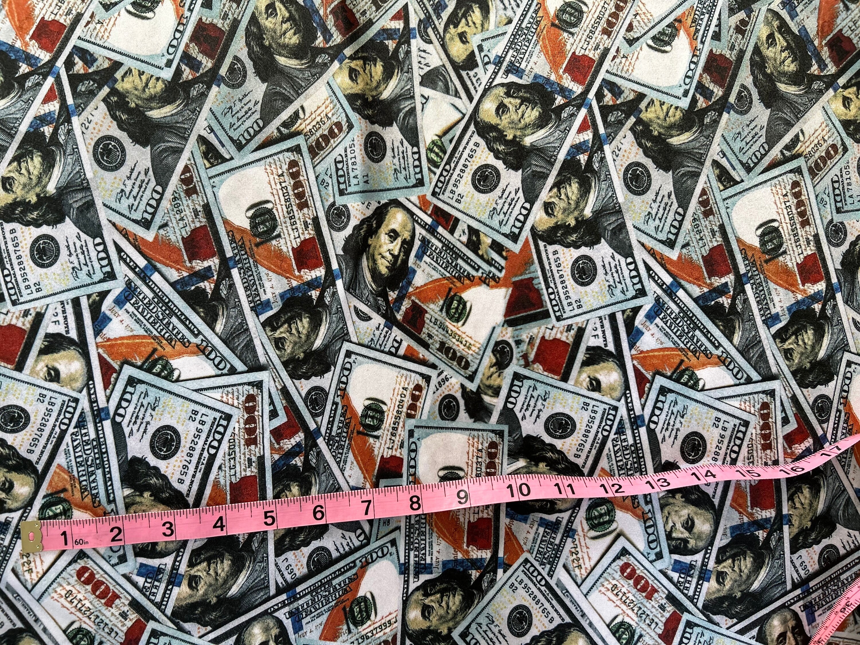 STRETCH PRINTED FABRIC - Money Print Fabric - Spandex Money Print ...