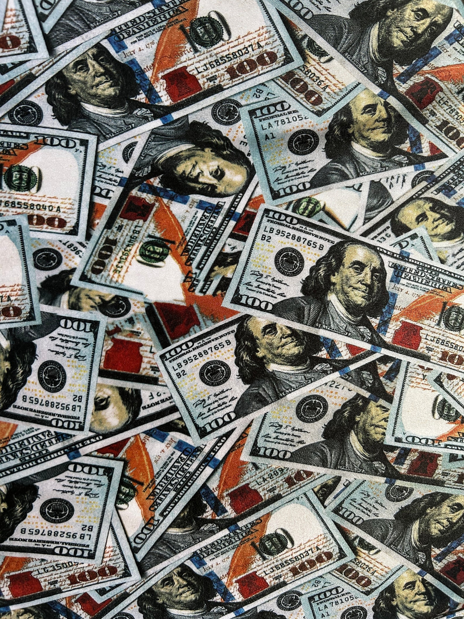 STRETCH PRINTED FABRIC - Money Print Fabric - Spandex Money Print ...