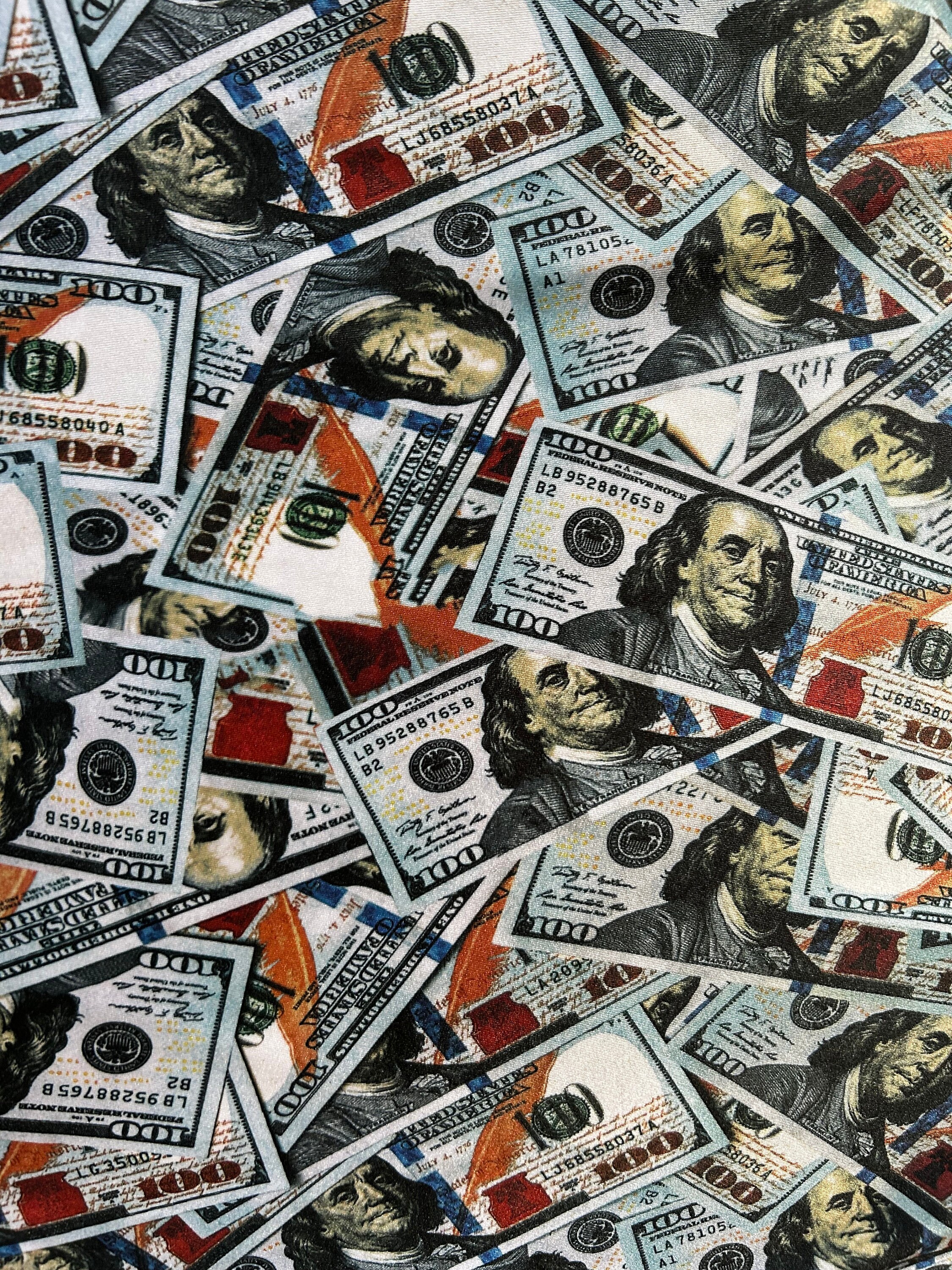 STRETCH PRINTED FABRIC - Money Print Fabric - Spandex Money Print ...