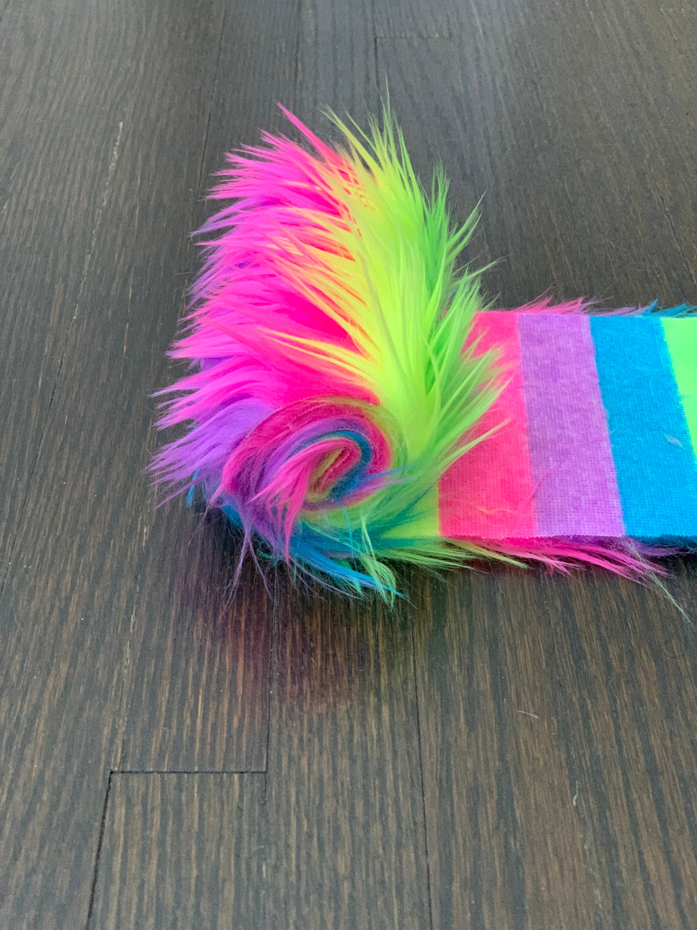 FAUX FUR TRIM Rainbow fur trim by the yard Fur for slides | Etsy