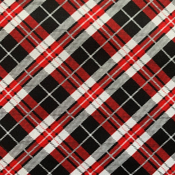 Black and White Plaid Fabric - Etsy