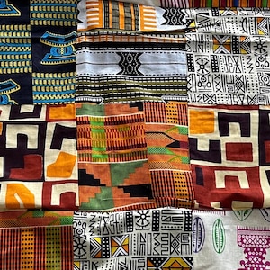 AFRICAN PRINT FABRIC Variety of African Prints Patchwork Cotton Fabric ...