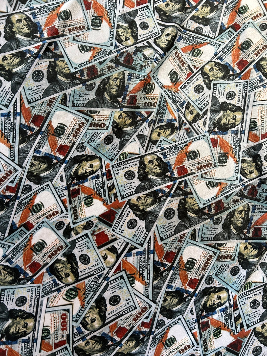 STRETCH PRINTED FABRIC - Money Print Fabric - Spandex Money Print ...