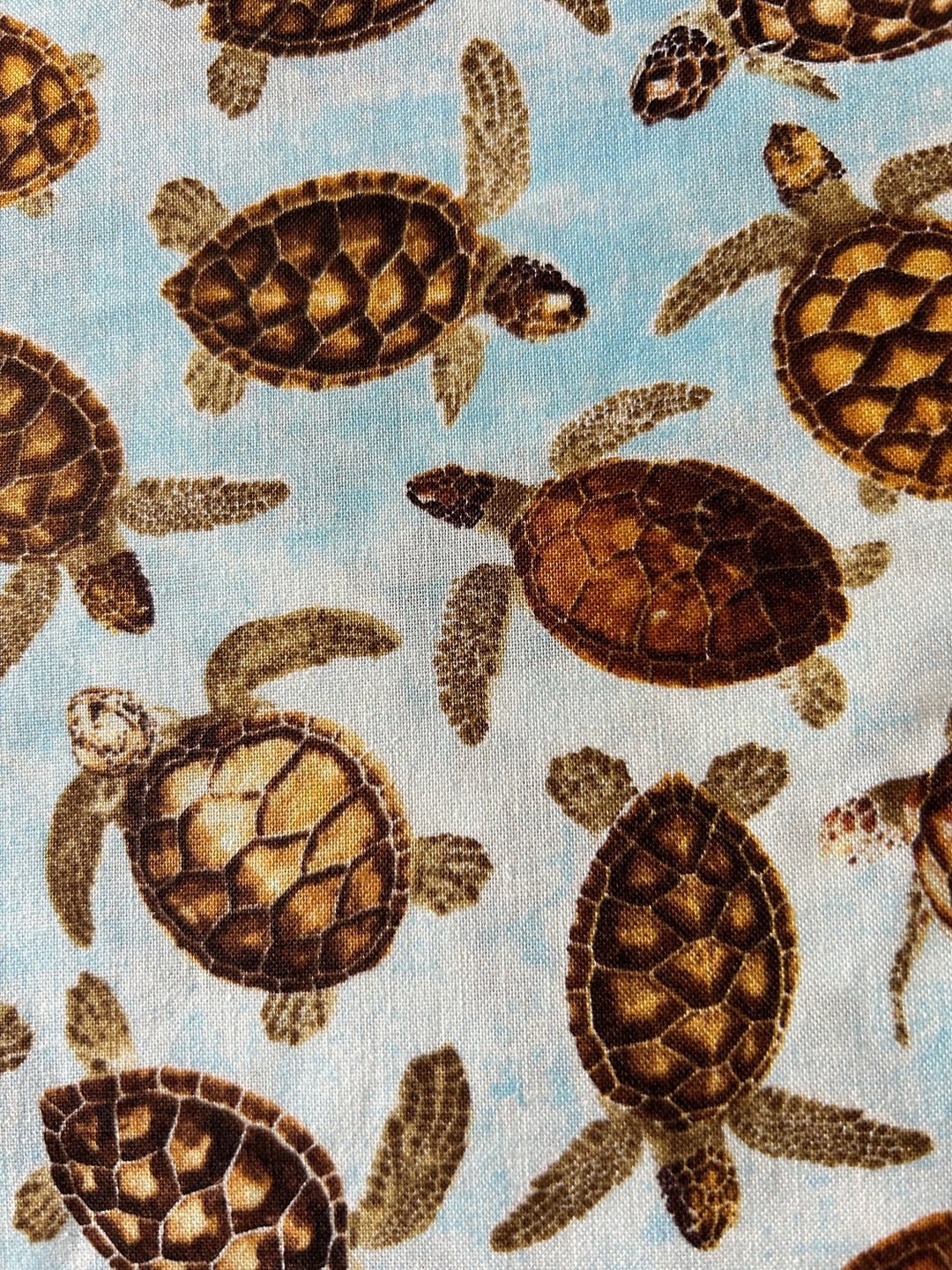 COTTON PRINT FABRIC Sea Turtles Cotton Print Fabric by the Yard ...