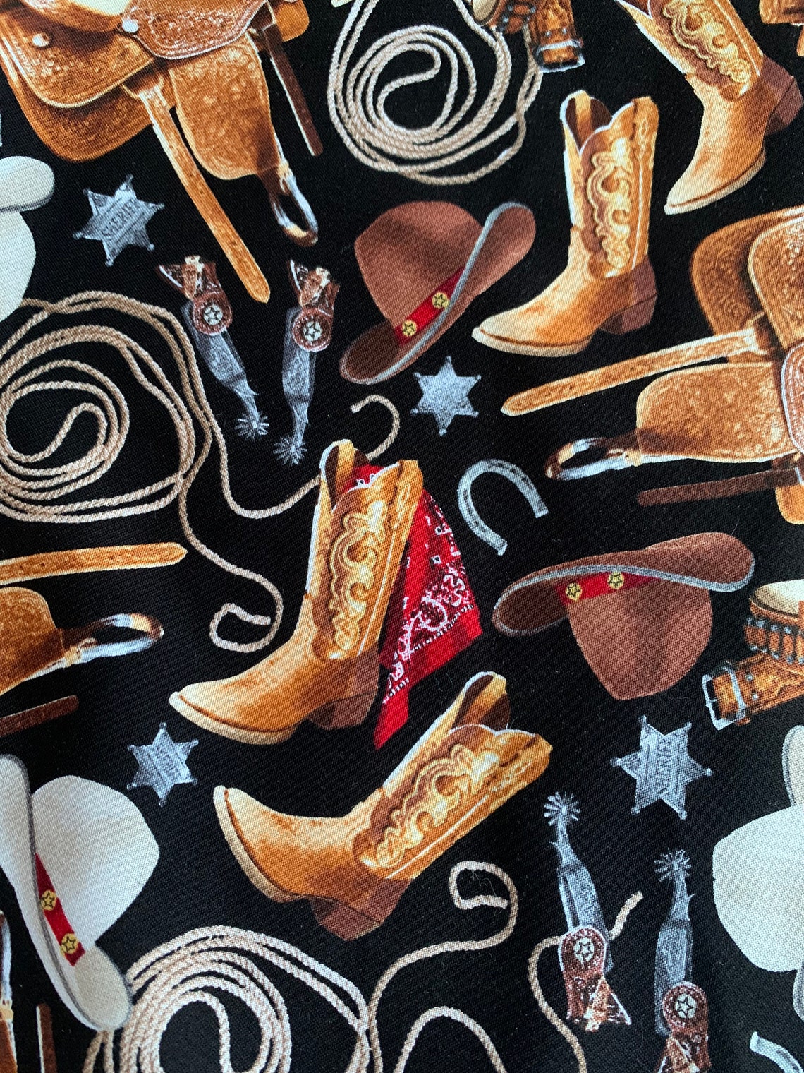 COTTON PRINT FABRIC Old Western Print Fabric by the Yard | Etsy