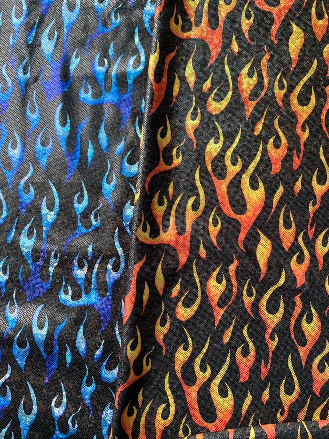 Hologram Flames Print Fabric: 4-way Stretch Spandex - Etsy