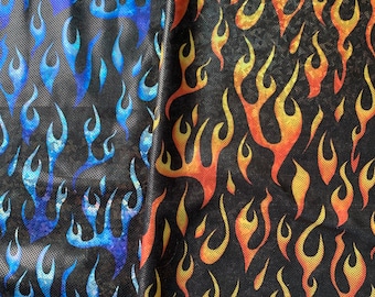 4-way Stretch Printed Spandex Flames - Etsy