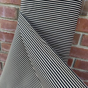COTTON PRINT FABRIC - Black and Tan Vertical Stripes Fabric by the Yard ...
