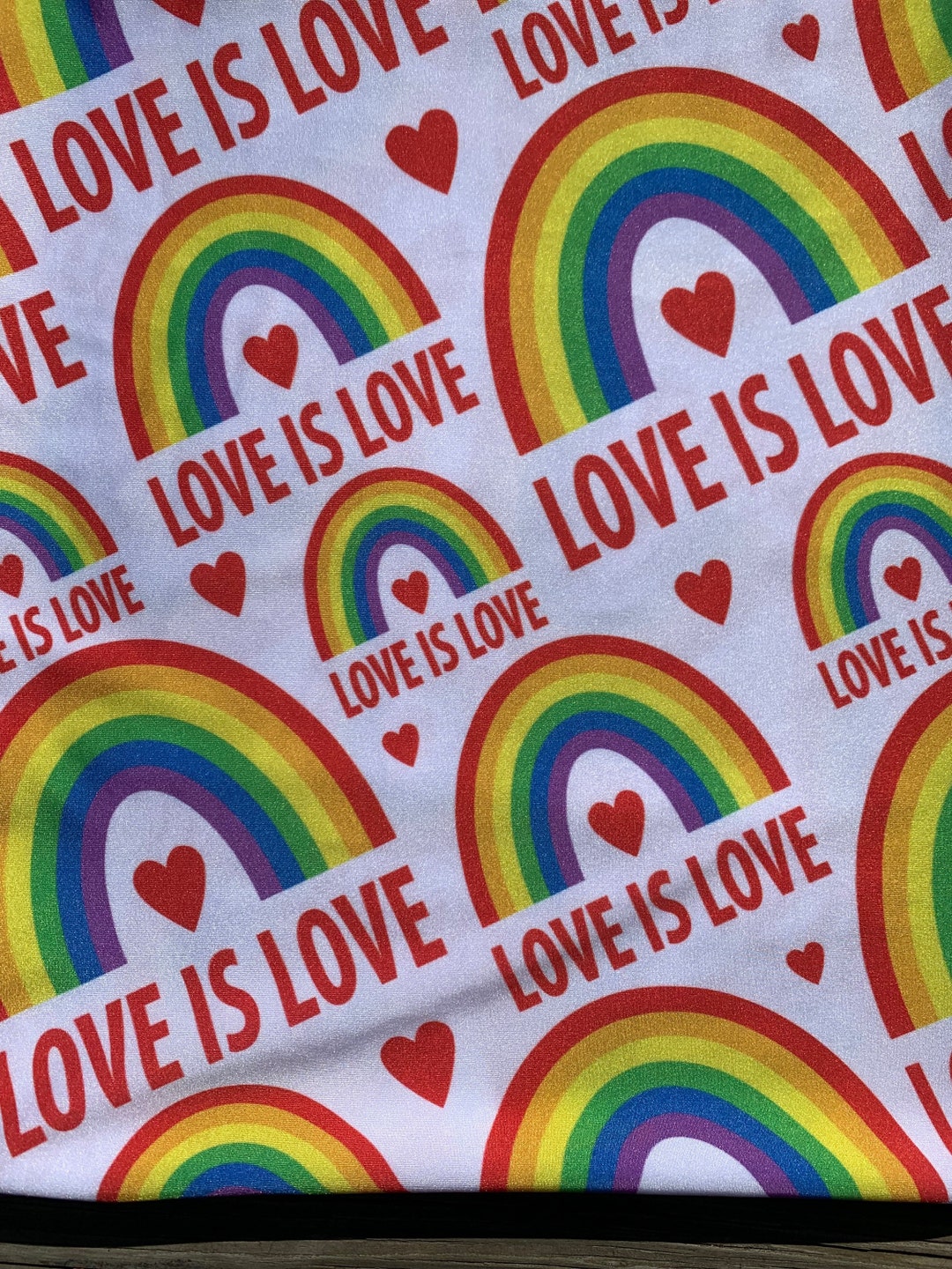 STRETCH PRINTED FABRIC - Rainbow Print Fabric - Love is Love Rainbow ...