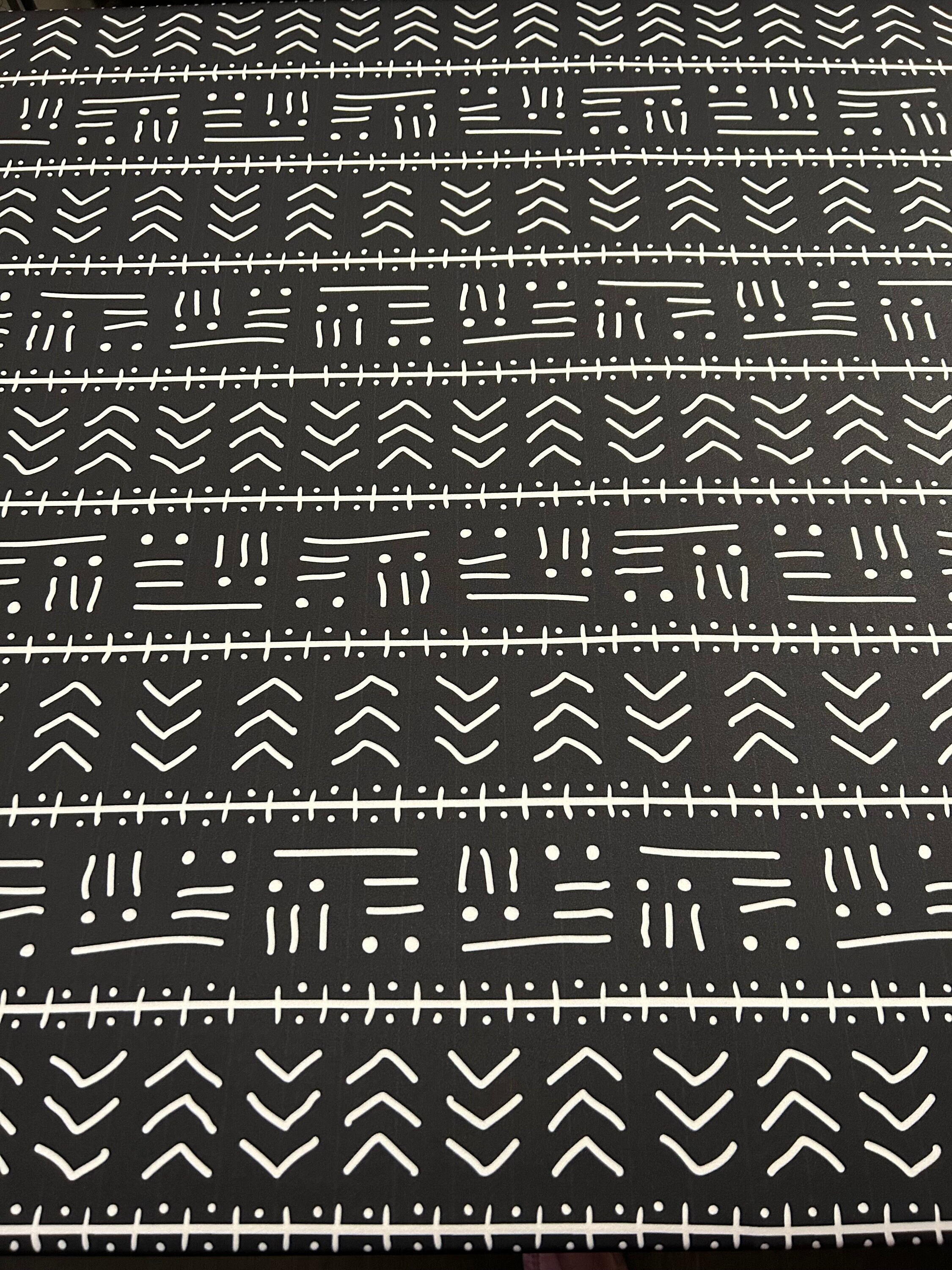 Black and White African Mud Cloth Print Fabric - 4 Way Stretch Spandex ...