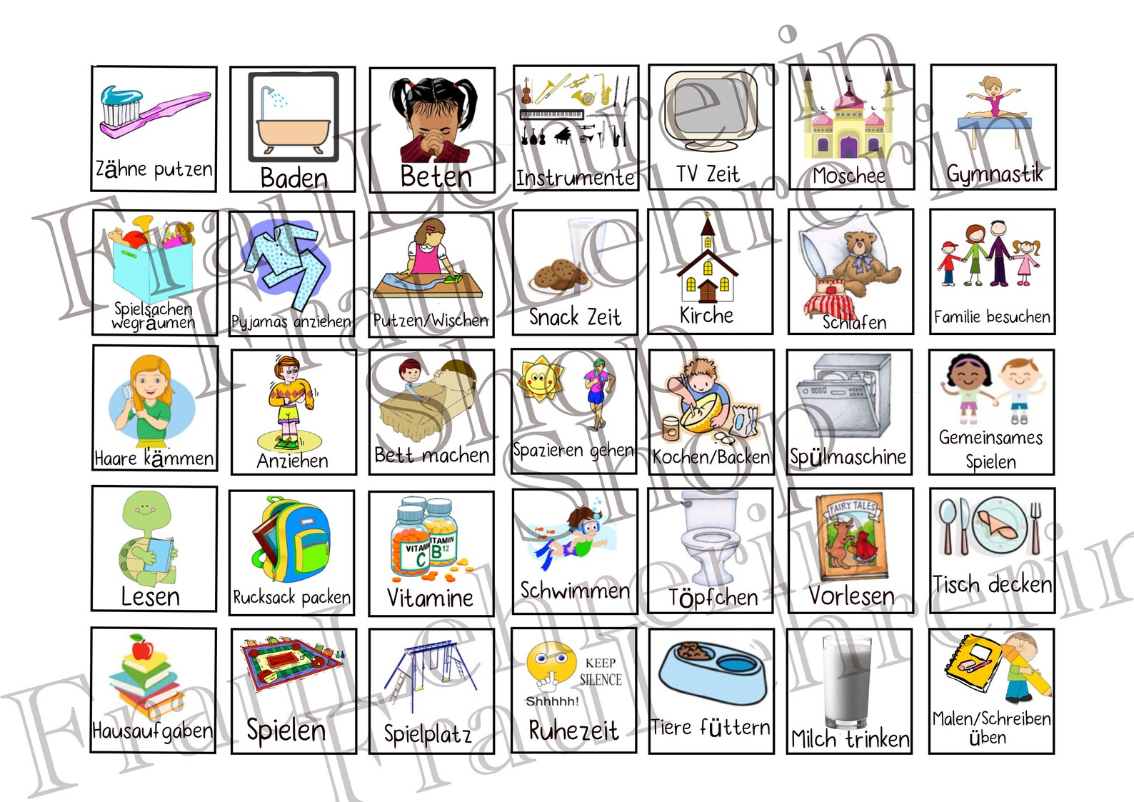 Tägliche Routine Kinder DEUTSCH Morgenroutine Abendroutine | Etsy