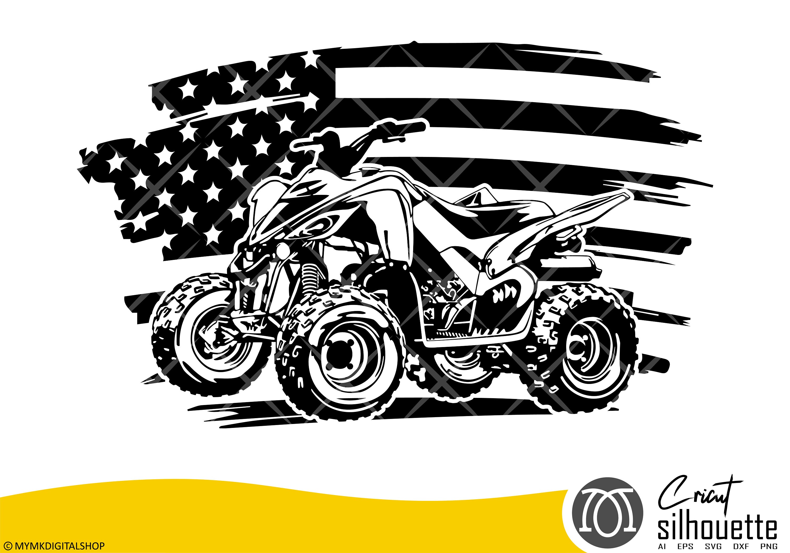 ATV in US Flag Svg File Atv Svg Mud Riding Svg Quad Riding | Etsy