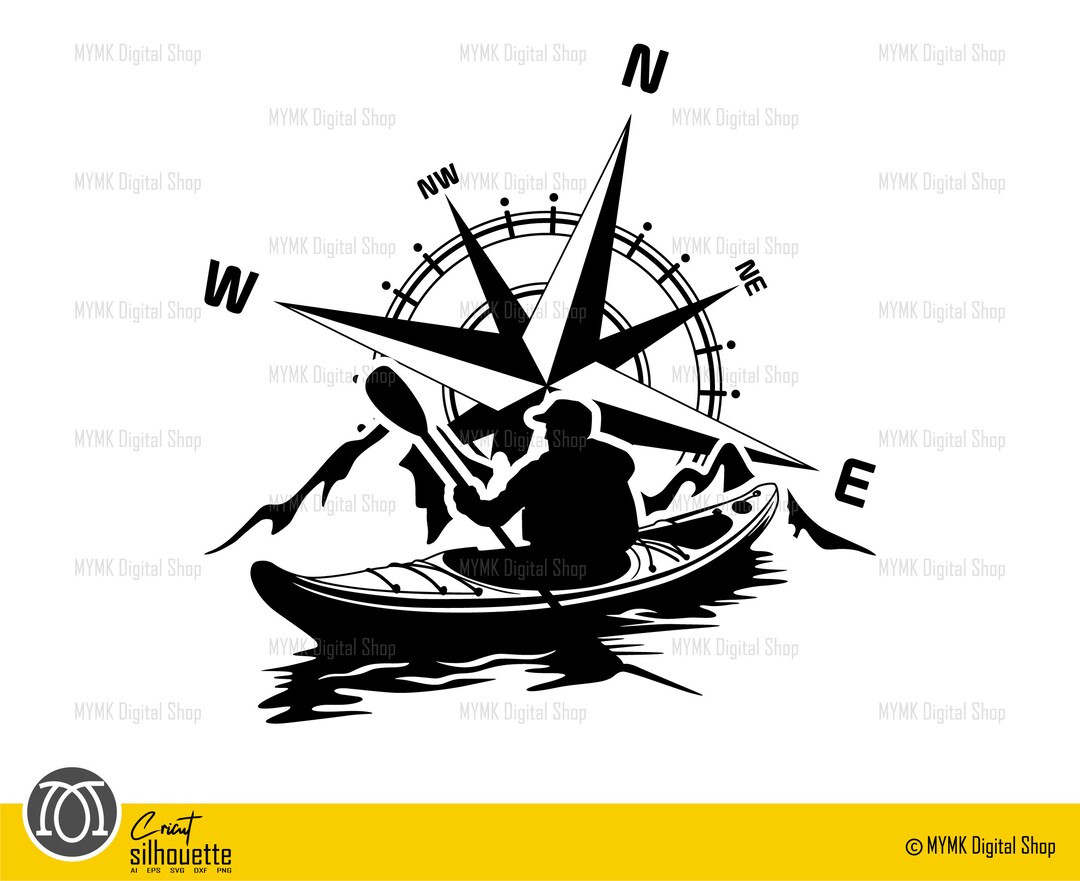 Kayaking Compass Svg, Kayak Svg, Kayaking Svg, Lake Svg, Svg, Png ...