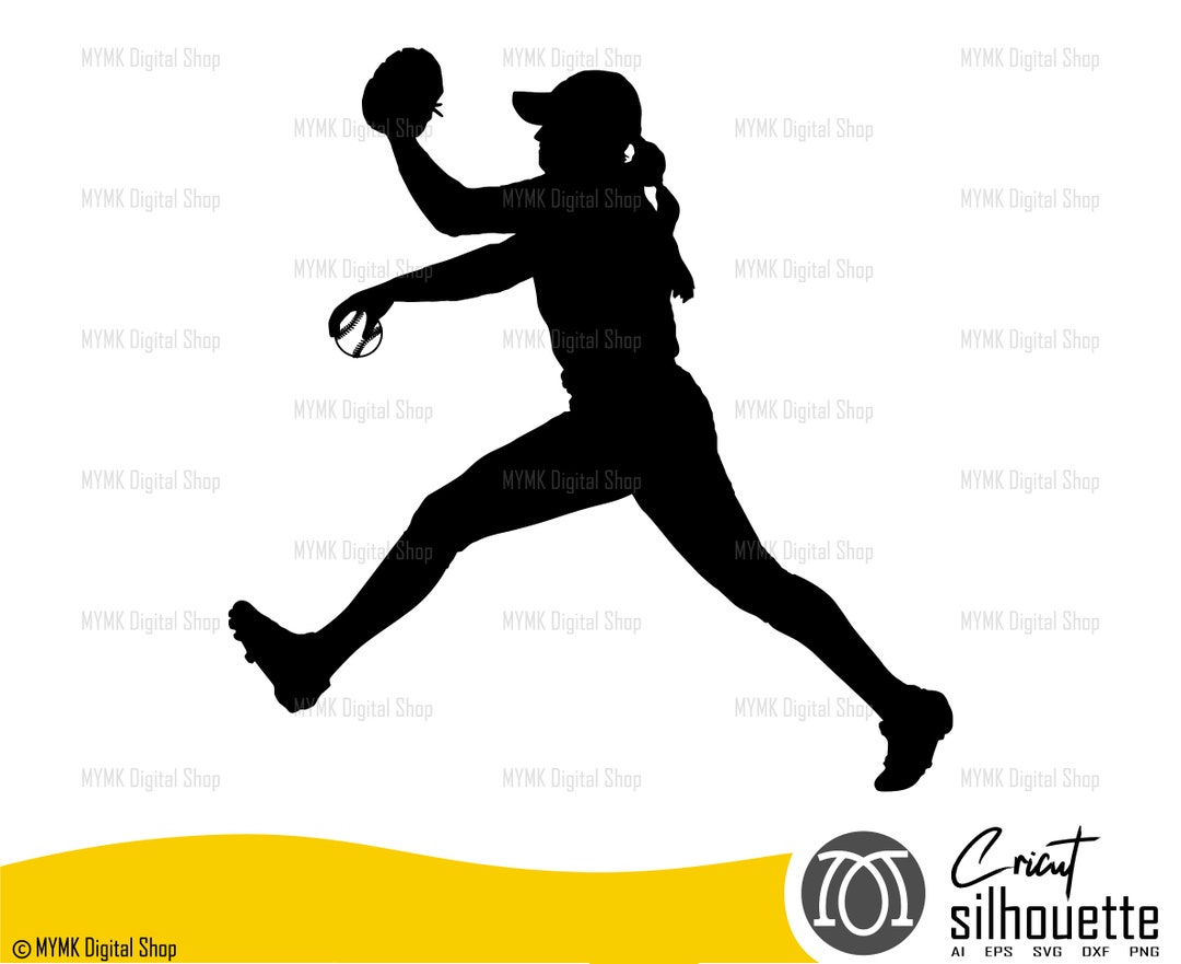 Softball Pitcher Svg, Vector, Softball Svg, Baseball Svg, Svg, Png ...