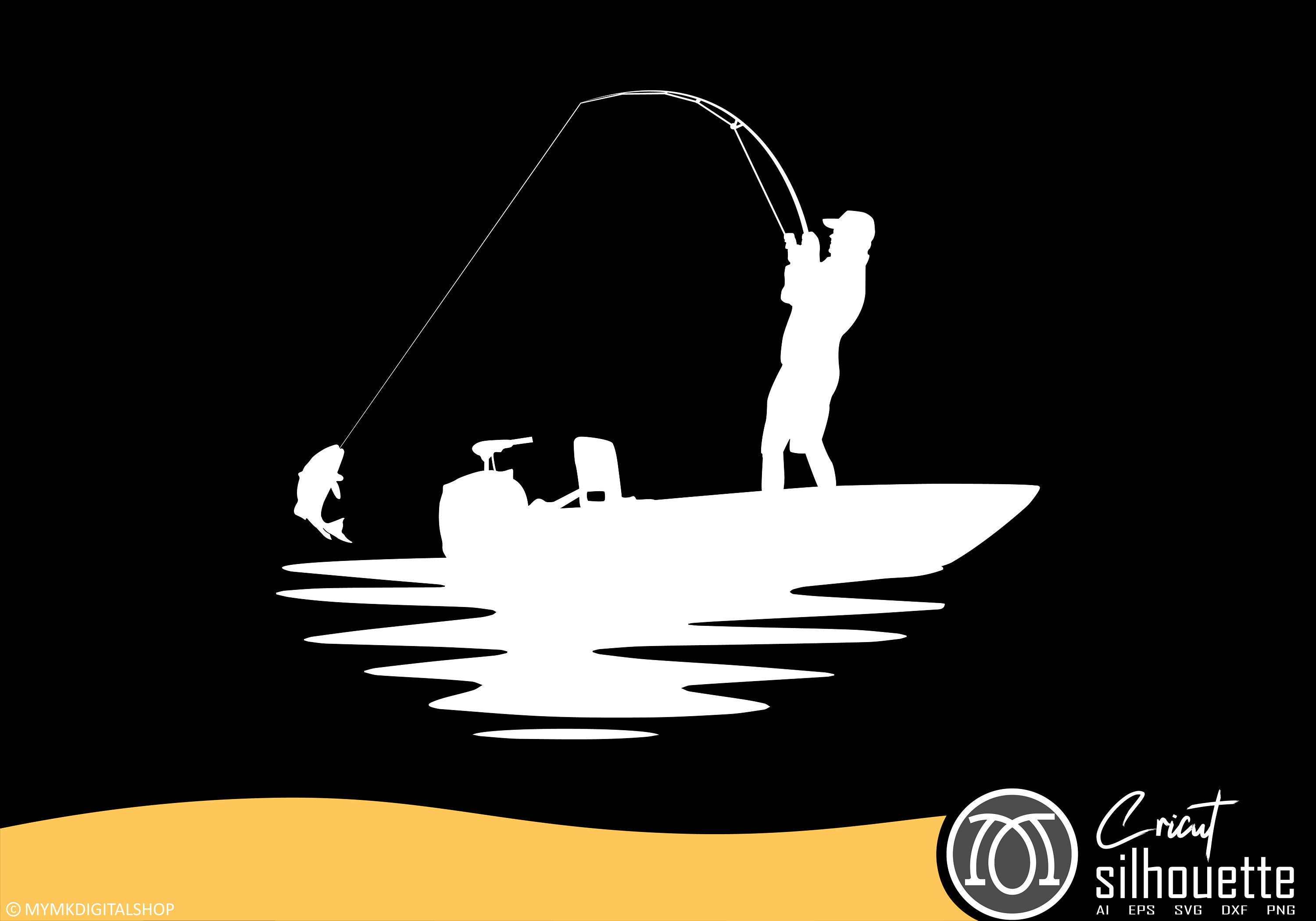 Boat Fishing Reeling Fish Svg File Fishing Svg Svg Png | Etsy