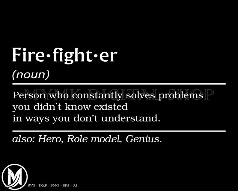 Firefighter Noun Svg, Firefighter Svg, Fireman Svg, Svg, Png, Cricut ...