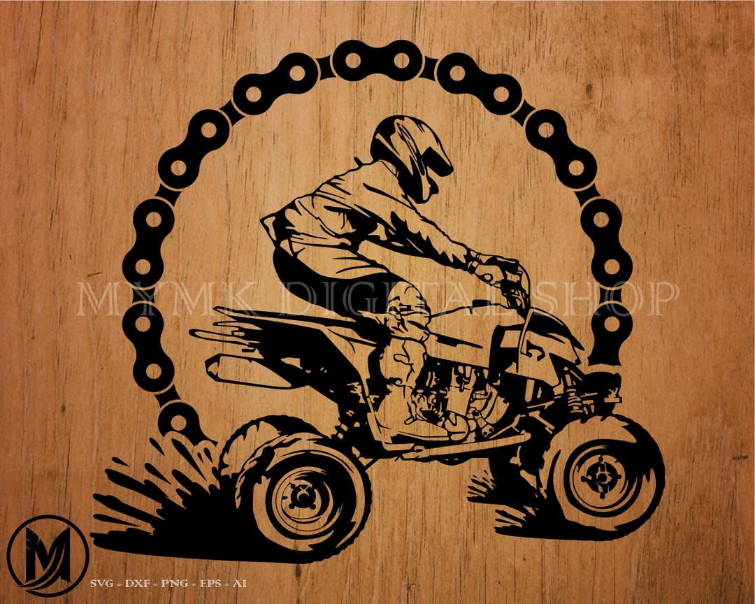 ATV Svg, Atv in Chain Circle Svg File, Mud Riding Svg, Svg, Png, Cricut ...