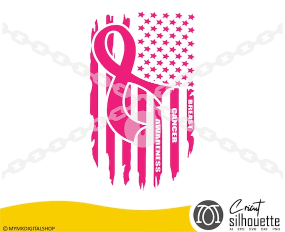 Breast Cancer Svg Breast Cancer Awareness American Flag - Etsy