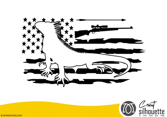 American Flag Iguana Hunting svg clipart png iguana svg | Etsy