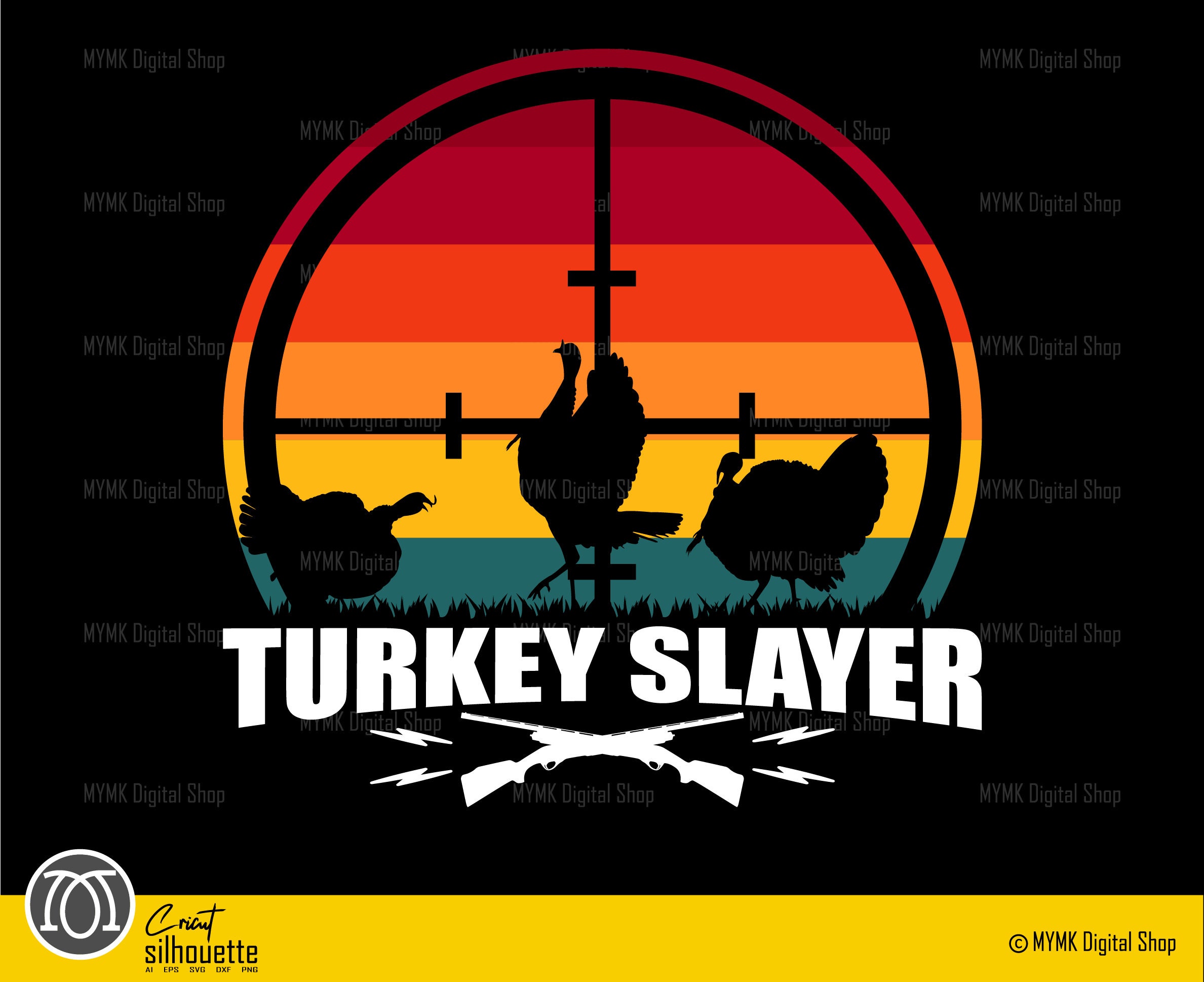 Turkey Hunting Svg Turkey Slayer Silhouette Turkey Svg - Etsy