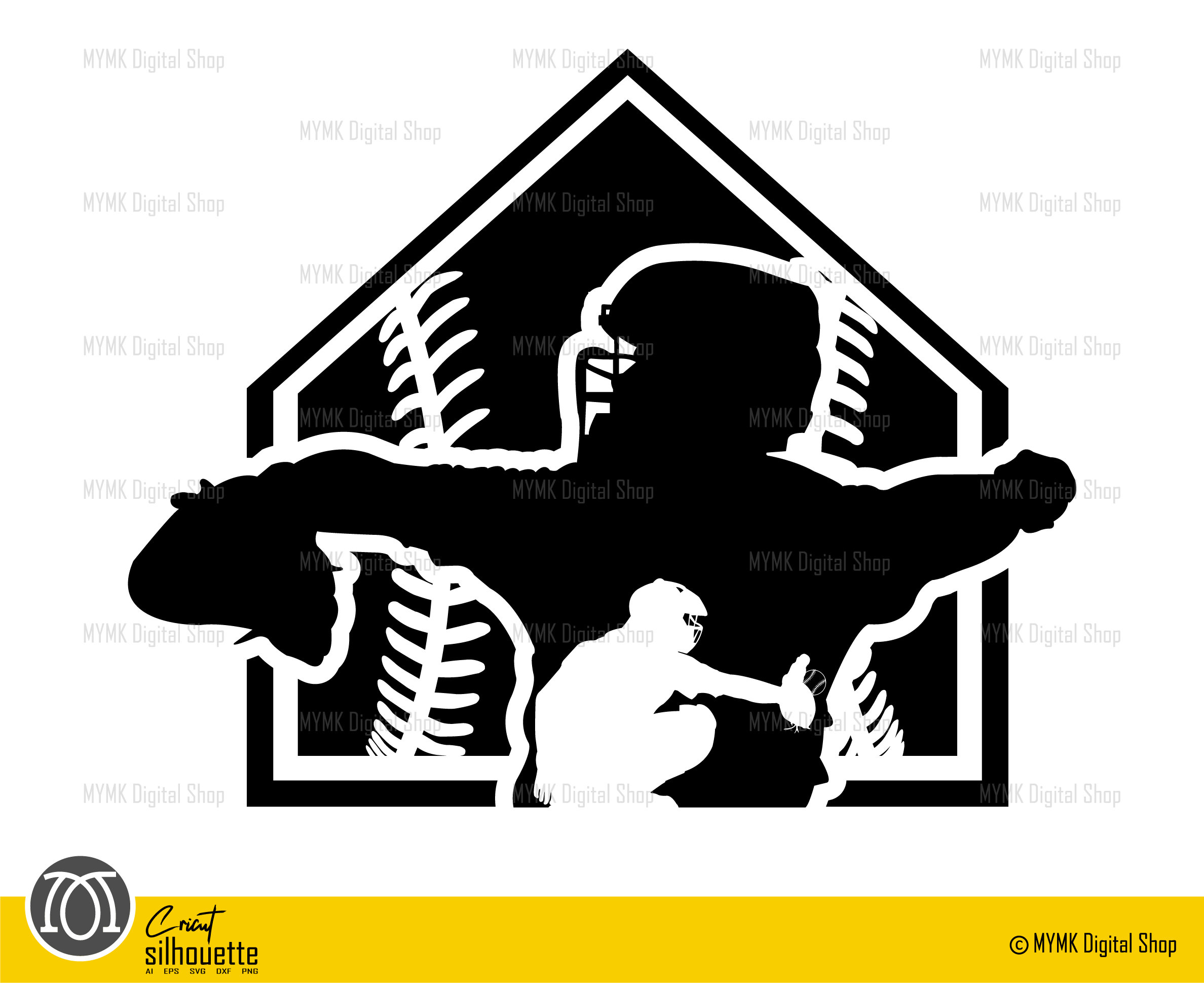 Baseball Catcher Silhouette