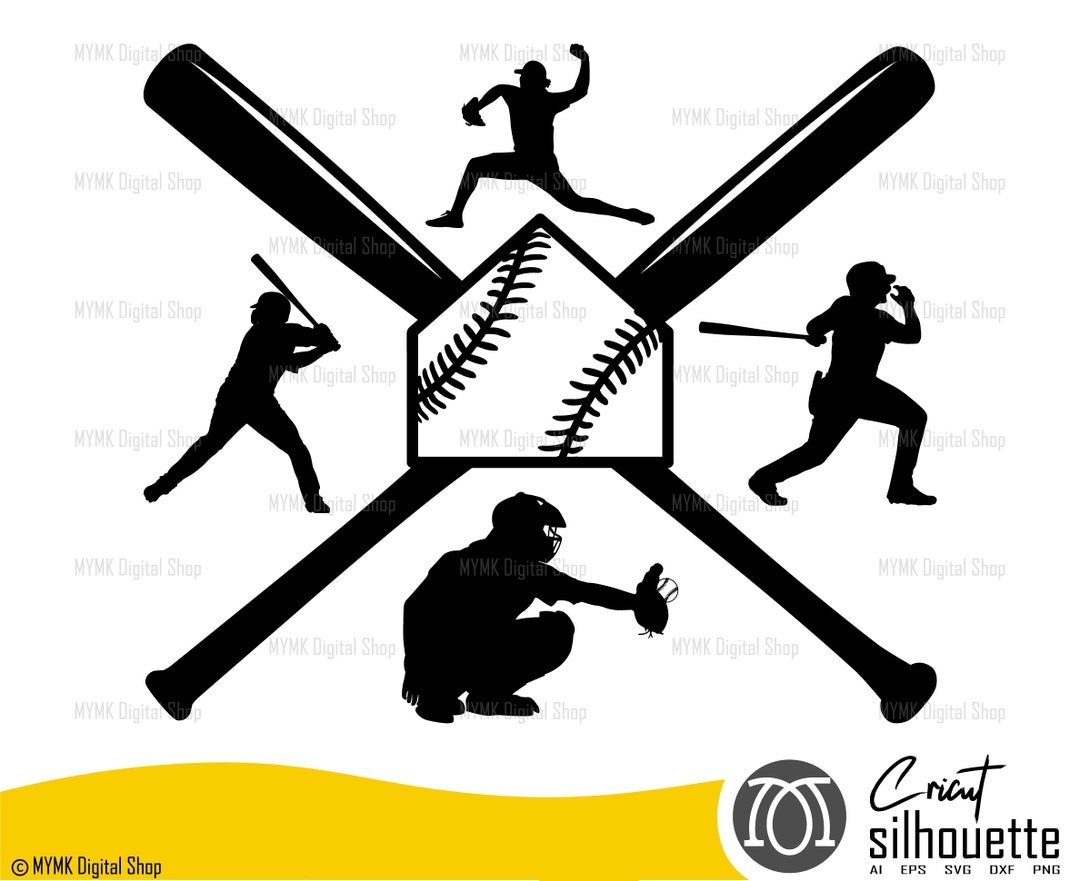 Baseball Players Bat Crossed, Baseball Svg, Softball Svg, Svg, Png ...
