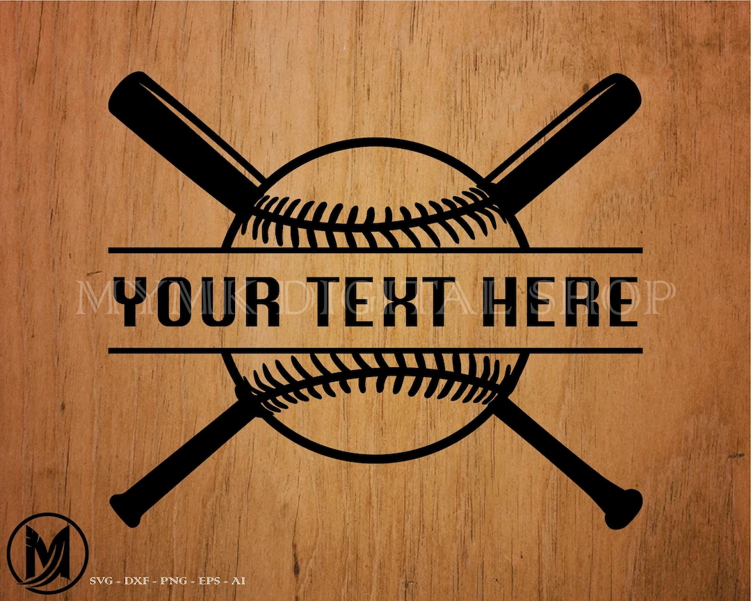 Baseball Ball and Bat Crossed Your Text, Baseball Svg, Softball Svg ...