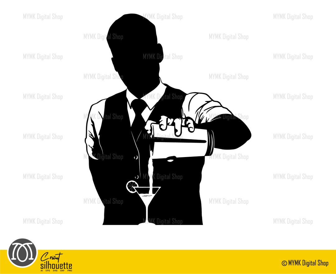Bartender Pouring Drink Svg File, Bartender Svg, Svg, Png, Cricutm Dxf ...
