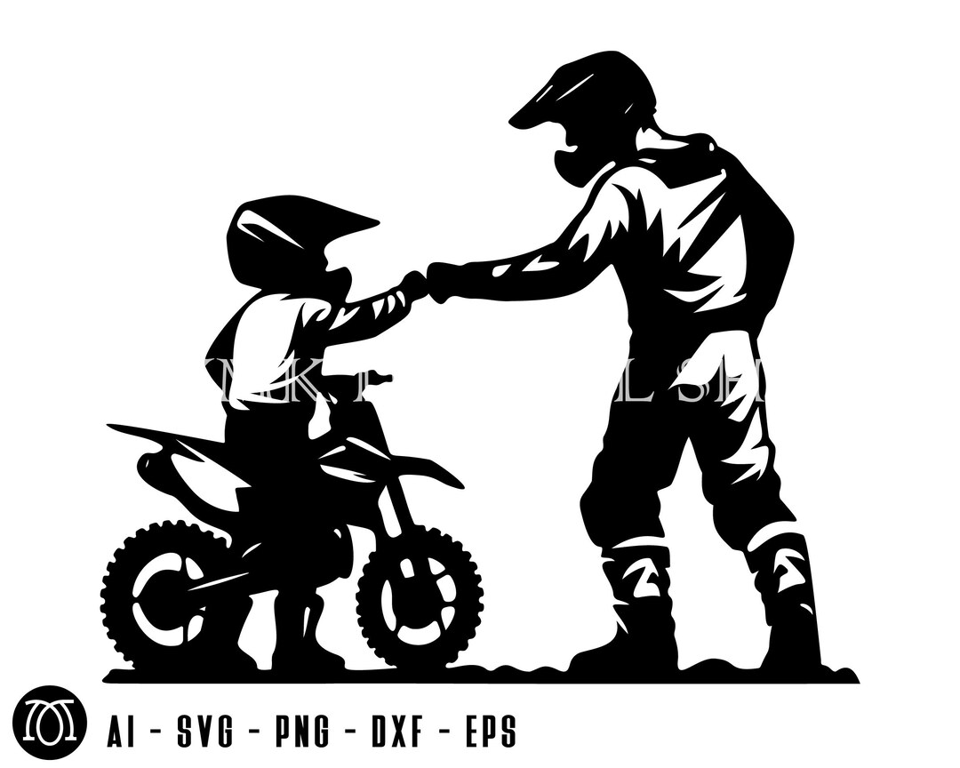 Dirt Biker Father and Son Fist Bump 2, Motocross Svg, Svg, Png, Cricut ...