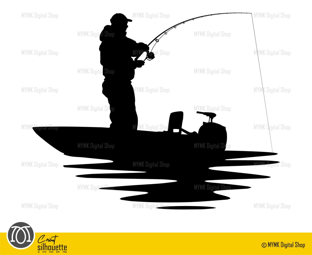 Man Fishing on a Boat Svg File, Fishing Svg, Fishing Dad Svg, Svg, Png ...