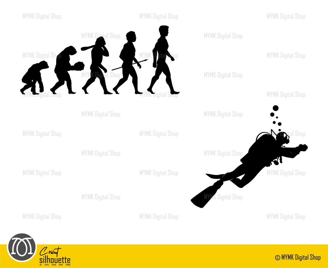 Scuba Diving Evolution Svg File, Scuba Svg, Diver Svg, Svg, Png, Cricut ...