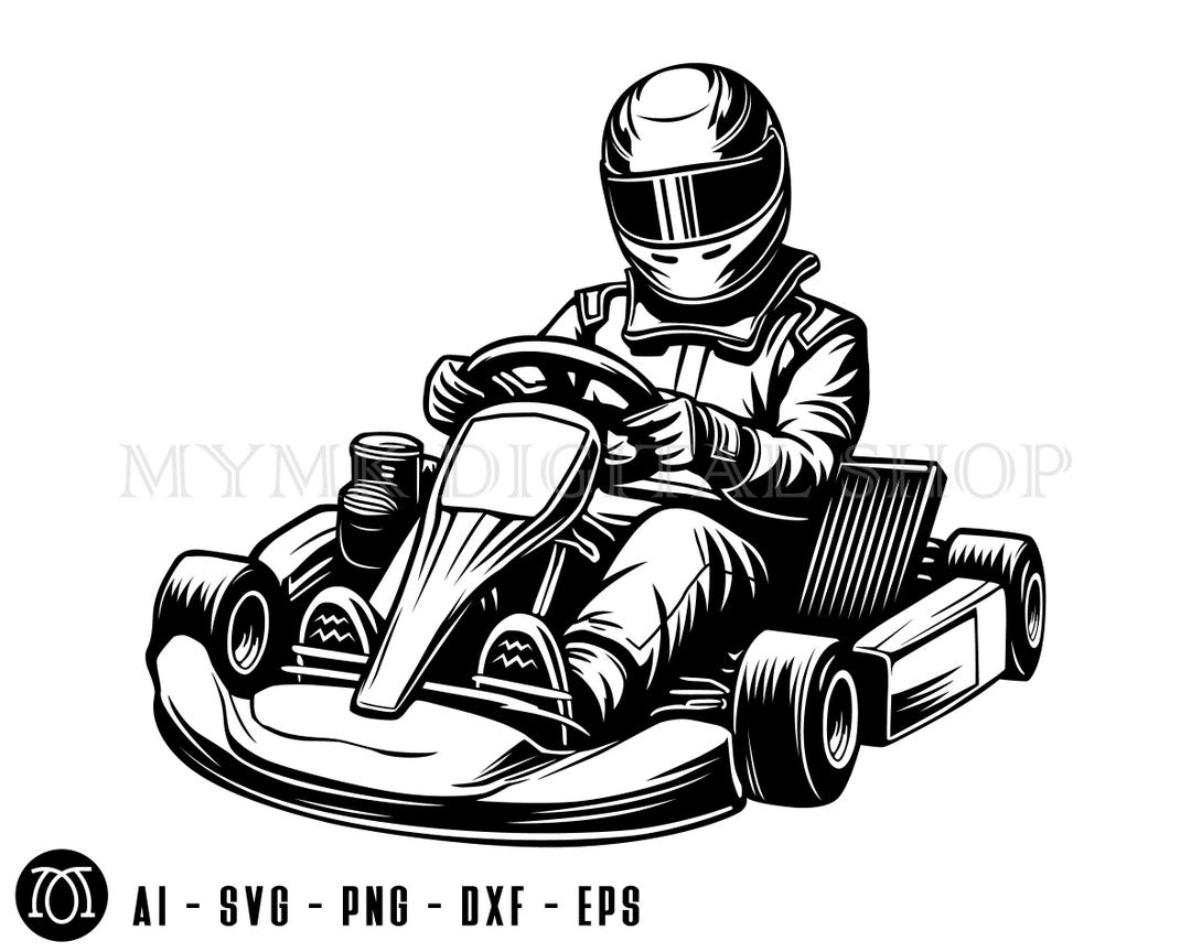 Go Kart Svg, Go Kart Racer Svg, Svg, Png, Cricut, Dxf, Clipart, for ...