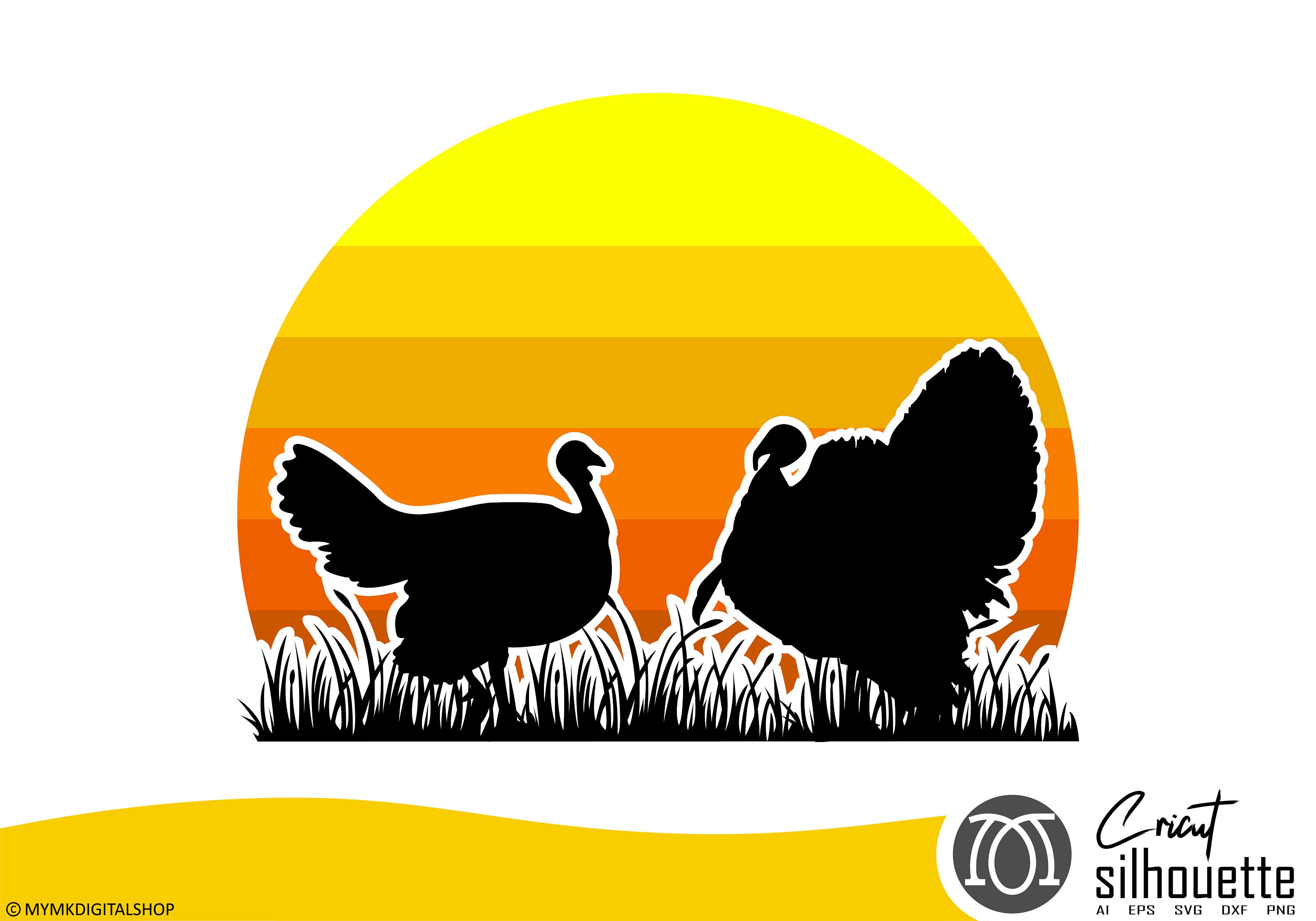 Turkey hunting svg silhouette turkey svg hunting svg cut | Etsy