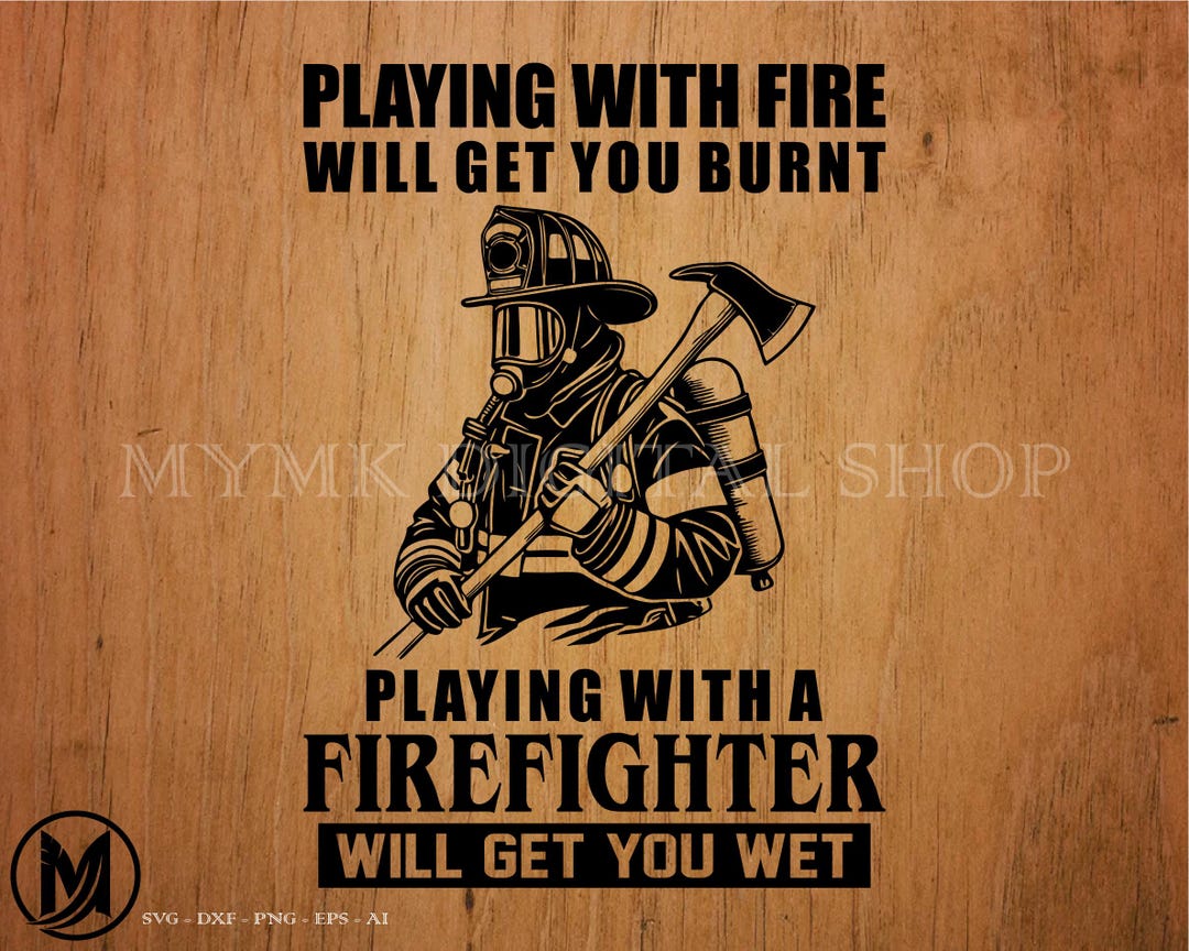 Playing With a Firefighter Svg, Firefighter Svg, Fireman Svg, Svg, Png ...