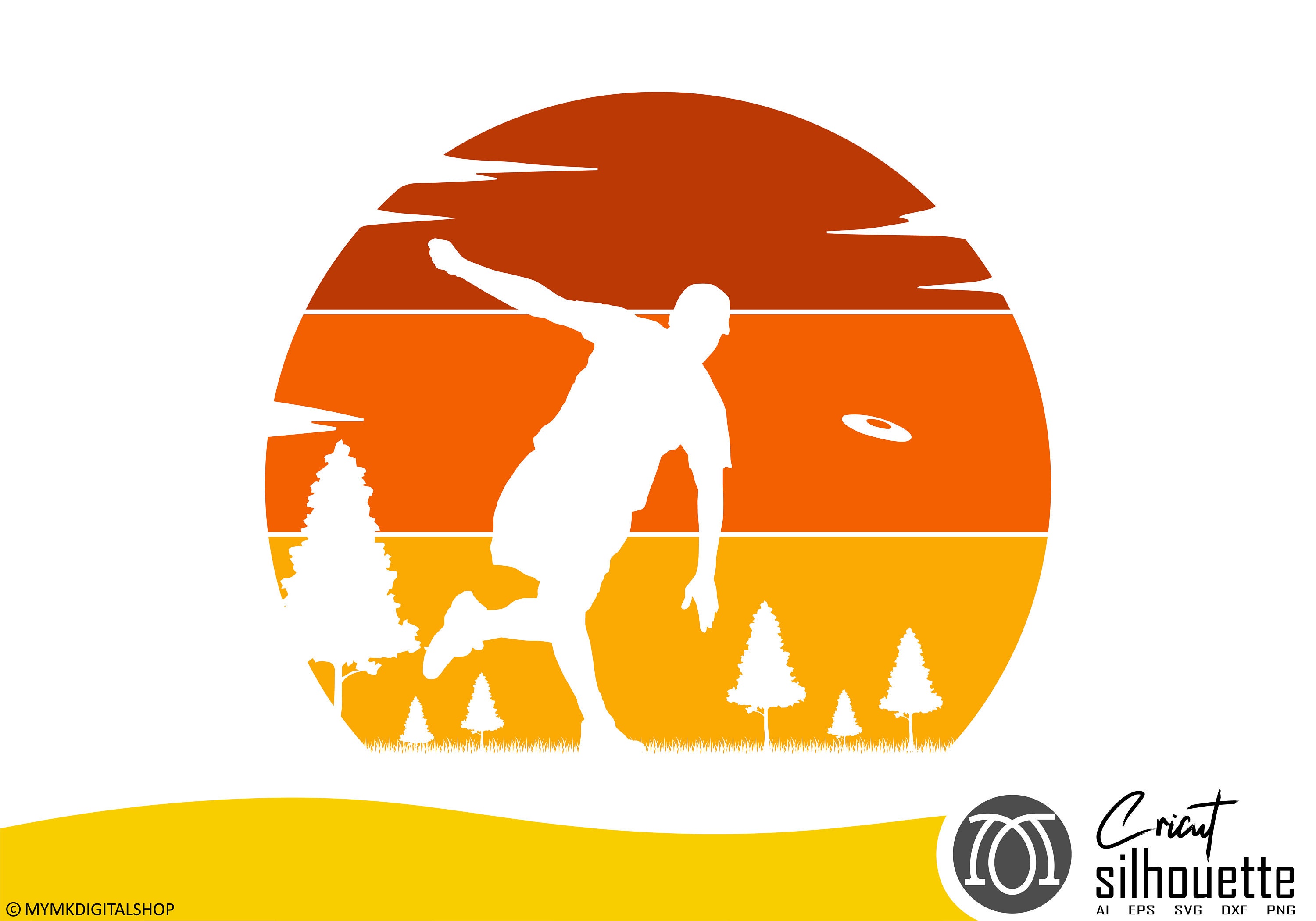 Disc Golf Svg Silhouette Frisbee Golf Disc Frolf Golf | Etsy