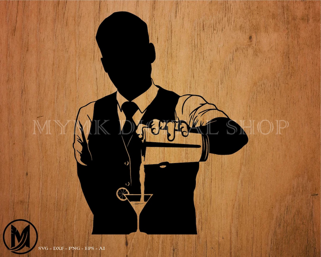 Bartender Pouring Drink Svg File, Bartender Svg, Svg, Png, Cricutm Dxf ...