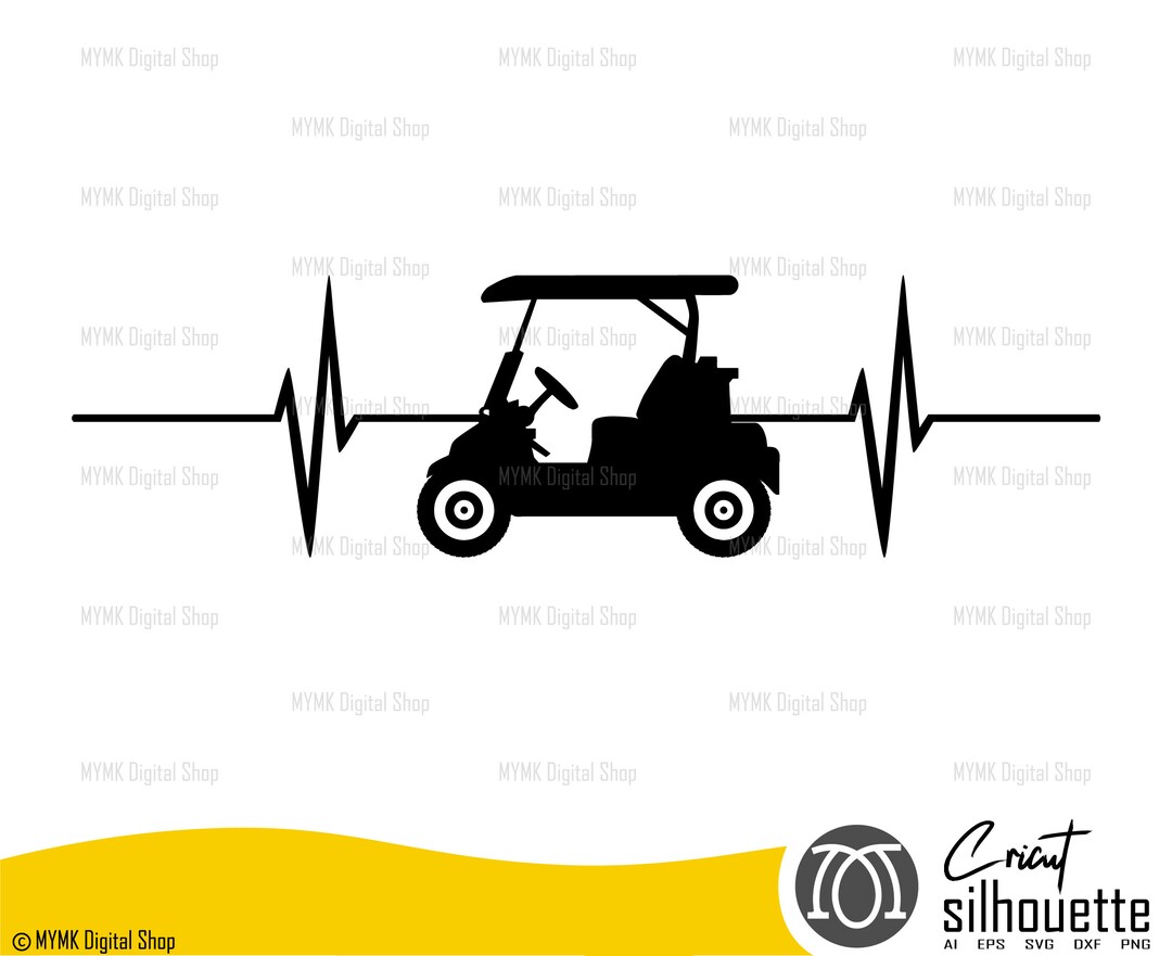 Golf Cart Svg, Golf Svg, Golf Cart Pulse, Golfing Svg, Golf Cart ...