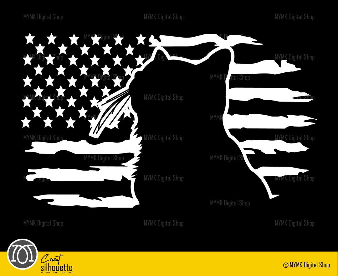 American Flag Cat Head Svg - Cat Svg, Cat Png, Cat Clipart, Pet Lover ...