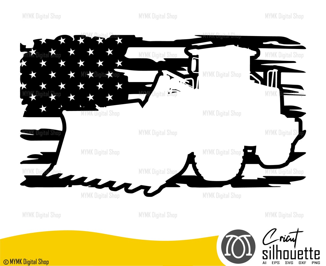 Bulldozer Svg, Bulldozer US Flag Cut Svg, Heavy Equipment Svg, Trucks ...