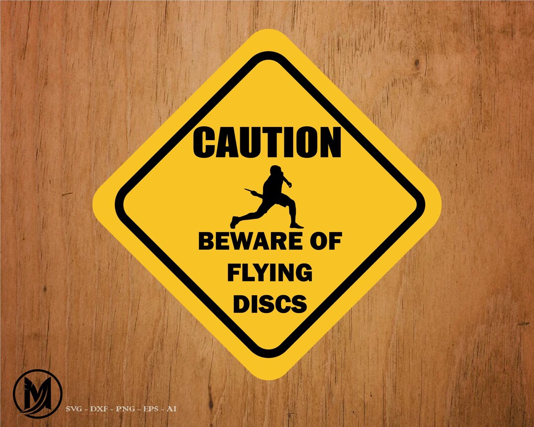 Disc Golf Svg, Caution Beware of Flying Discs Svg, Svg, Png, Cricut ...
