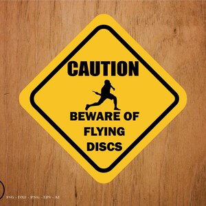 Disc Golf Svg, Caution Beware of Flying Discs Svg, Svg, Png, Cricut ...
