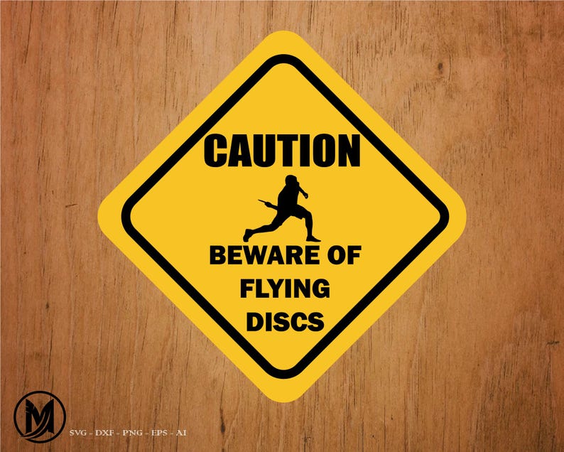 Disc Golf Svg, Caution Beware of Flying Discs Svg, Svg, Png, Cricut ...