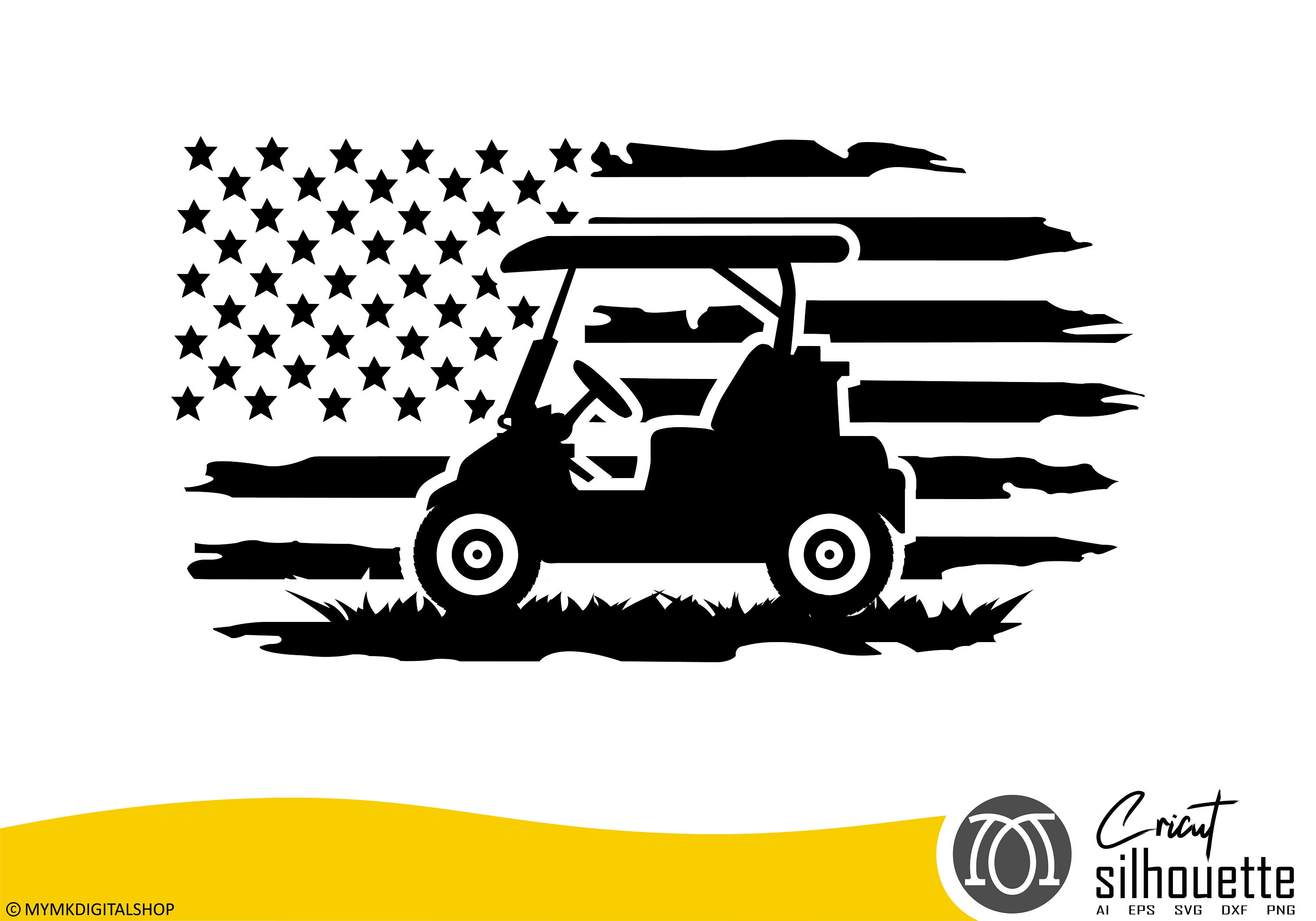 Golf Cart Svg Golf Svg American Flag Golfing Svg Golf Cart | Etsy
