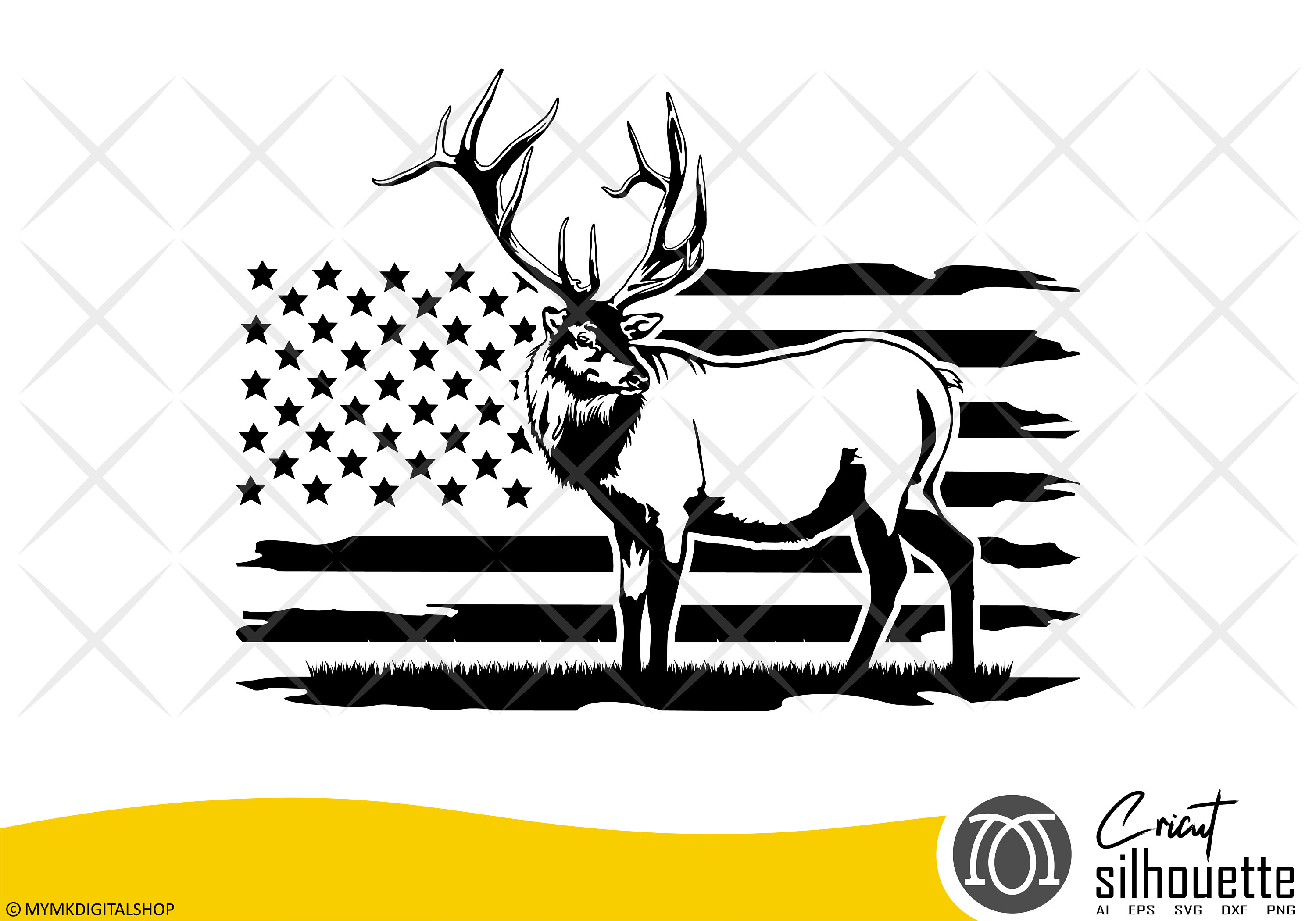 Elk in US Flag Svg Elk Svg Deer Svg Hunting Svg Deer - Etsy UK