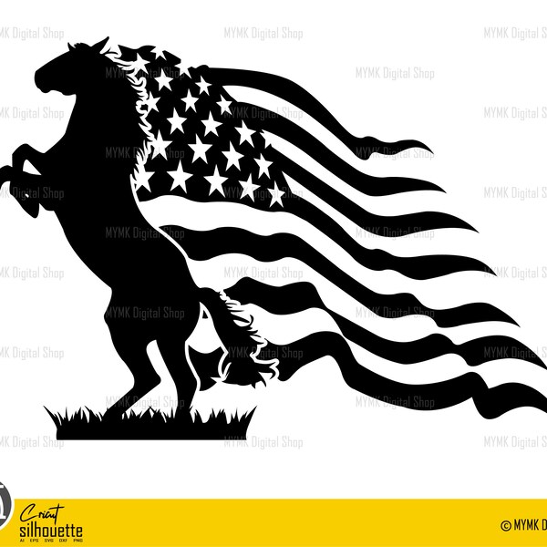 Horse USA Flag Svg, Patriotic Horse Svg American Flag Horse Svgusa ...