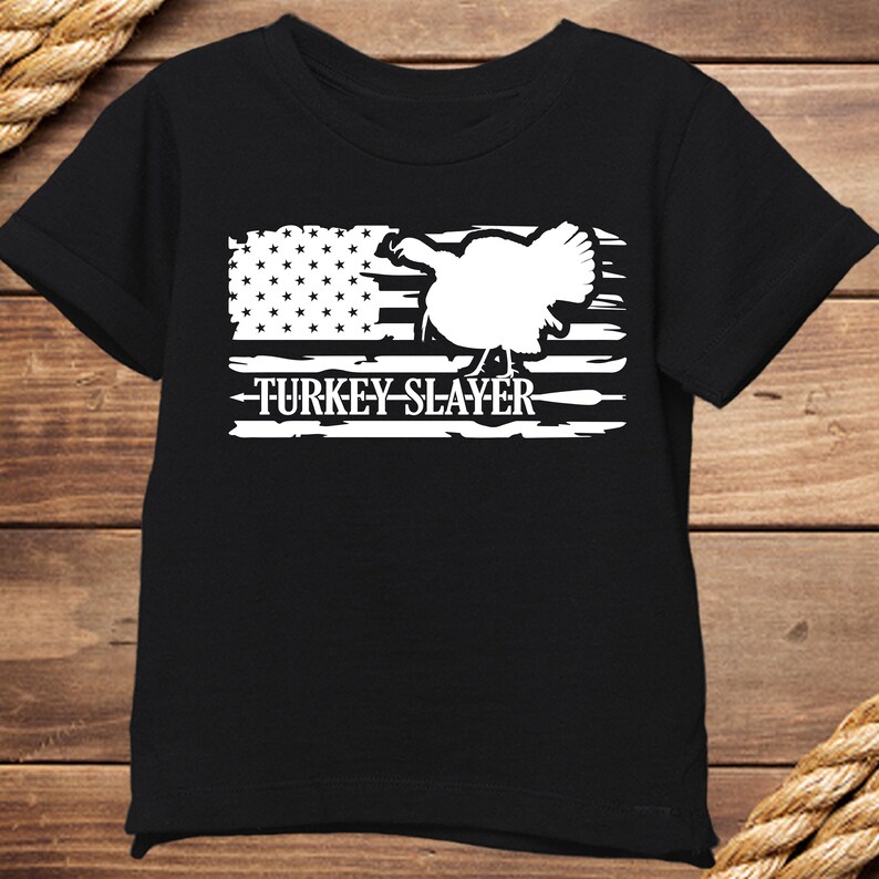 Turkey Hunting Svg, American Flag Turkey Slayer, Turkey Svg, Hunting ...