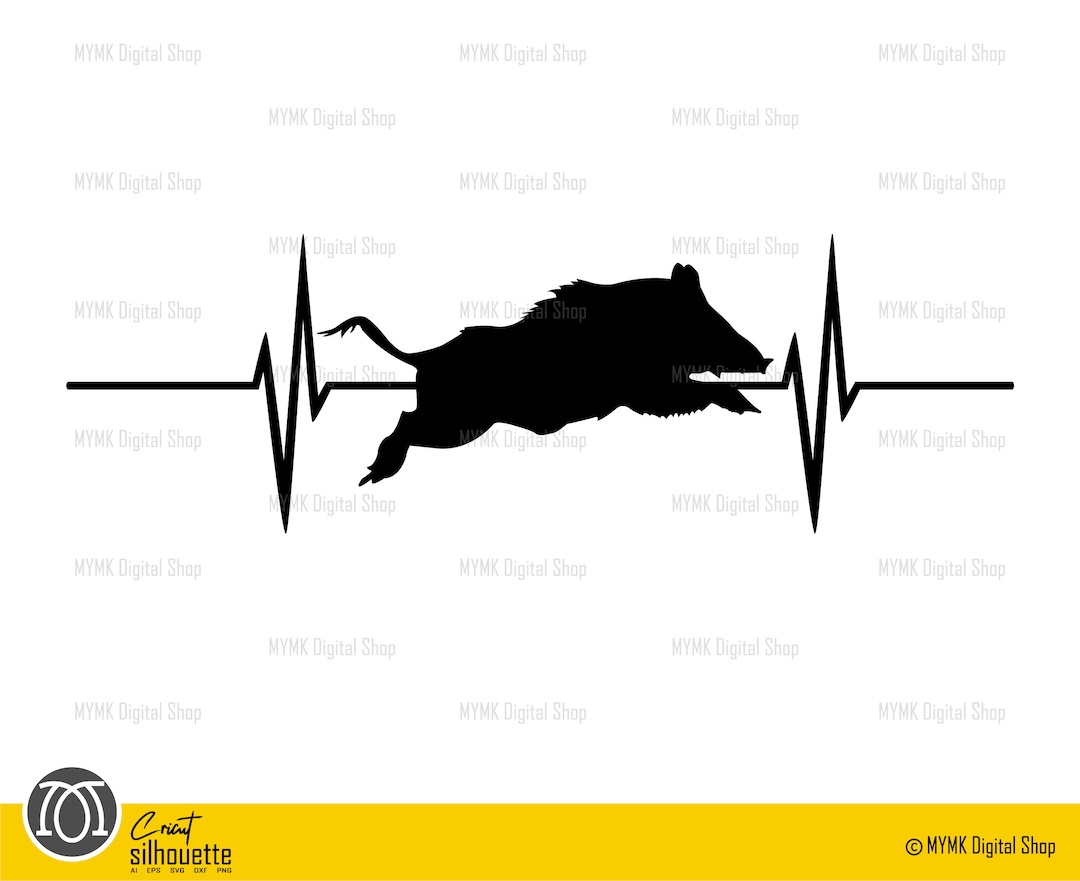 Boar Hunting Svg, Heartbeat, Hog Svg, Boar Svg, Silhouette, Svg ...