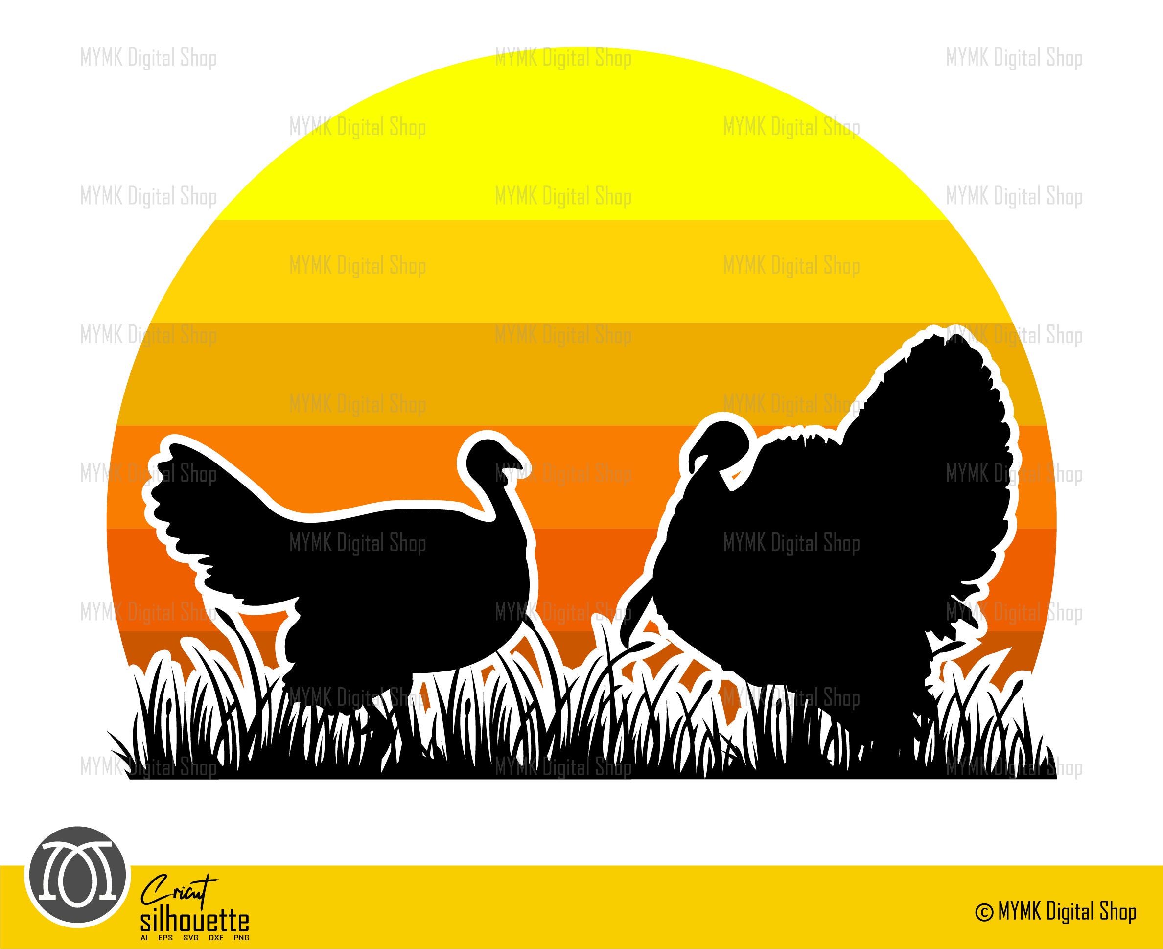 Turkey Hunting Svg Silhouette Turkey Svg Hunting Svg Cut - Etsy